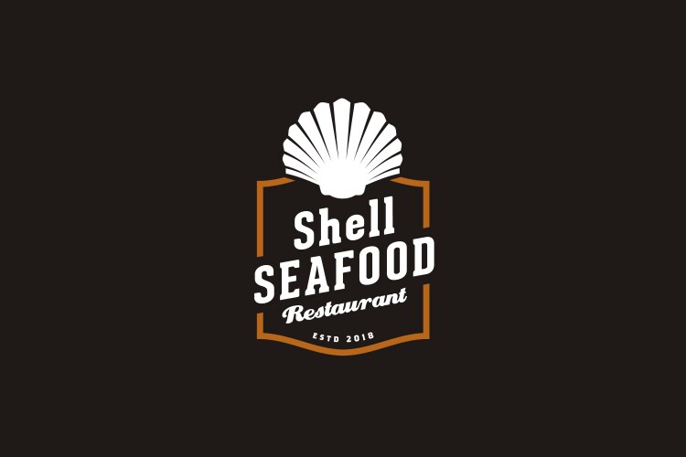 Logo seafood restaurant fish tail Royalty Free Vector Image