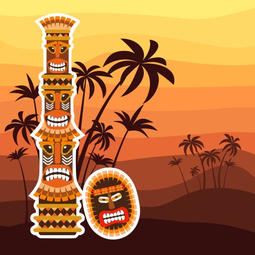 Magic totem with bones and skulls Royalty Free Vector Image