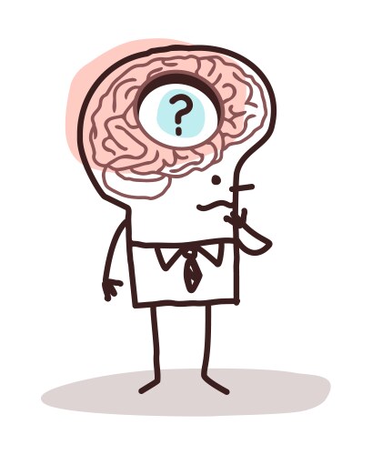 Old brain and memory loss Royalty Free Vector Image