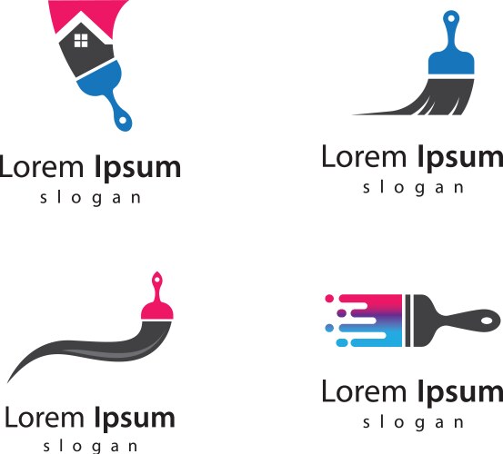 Paintbrush logo icon Royalty Free Vector Image