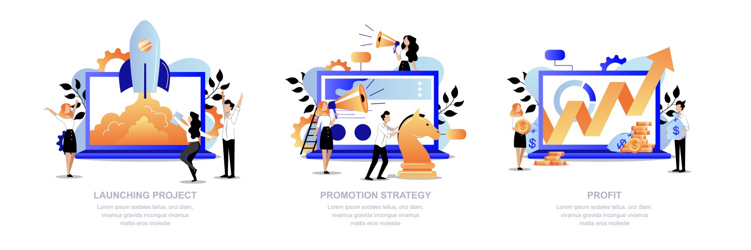 Market promotion business strategy and leadership Vector Image