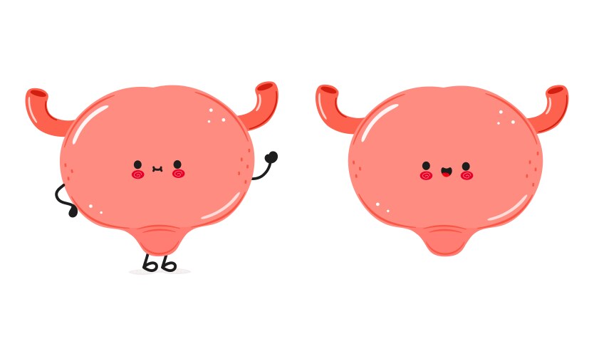 Bladder jumping character hand drawn Royalty Free Vector