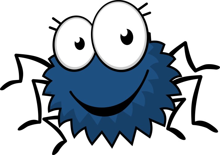 Cartoon cute gray little spider character Vector Image
