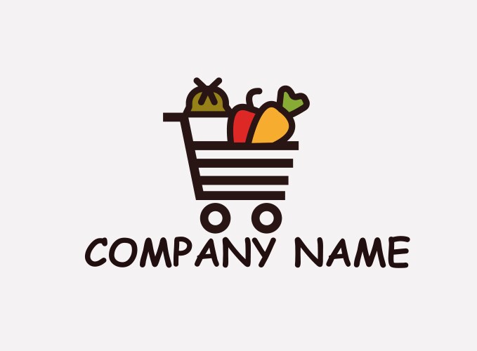 Grocery shop logo design Royalty Free Vector Image