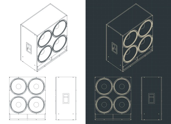 Subwoofer icon outline style Royalty Free Vector Image