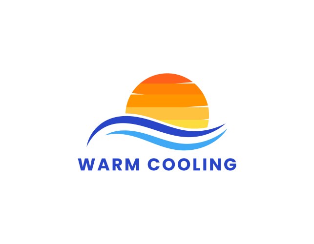 Hvac business company heating and cooling logo Vector Image