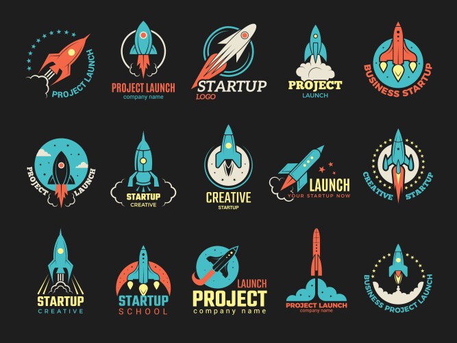 Realistic rocket spaceships launch futuristic Vector Image