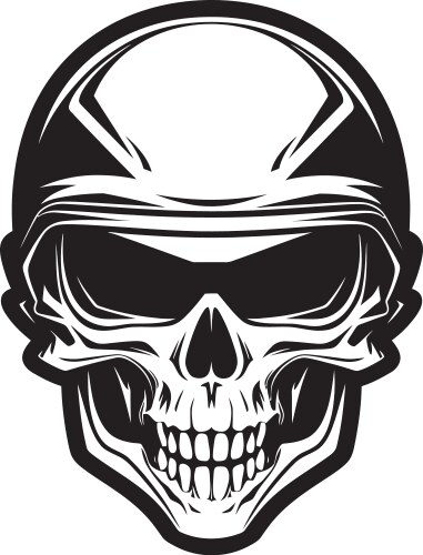 Skull sentry logo with in helmet helmherald Vector Image
