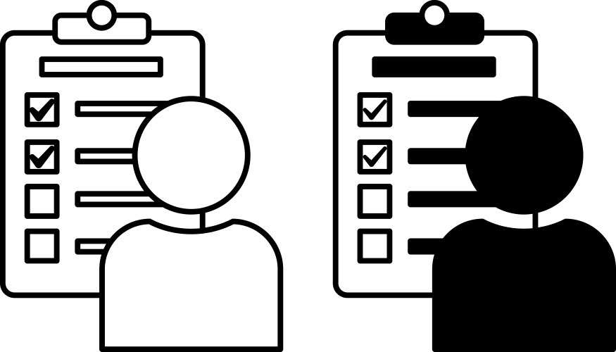 Colored task icon of employee and list Royalty Free Vector