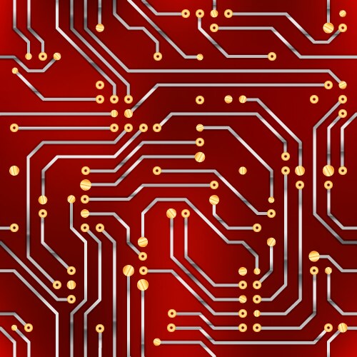 Red circuit seamless pattern Royalty Free Vector Image