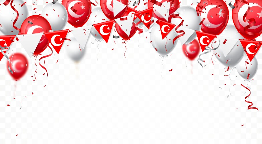 Congratulation border with golden balloons Vector Image