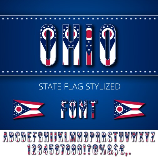 Usa state font Royalty Free Vector Image - VectorStock