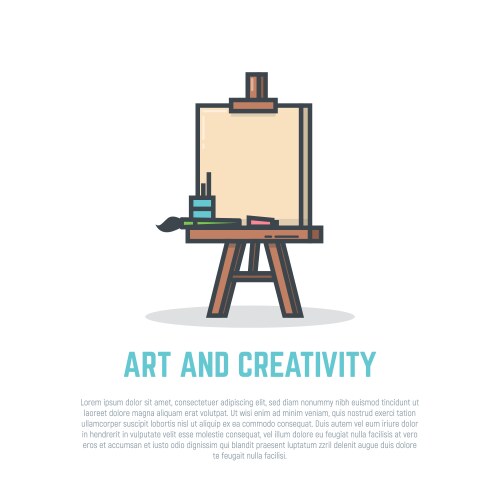 Easel with canvas painter tool Royalty Free Vector Image