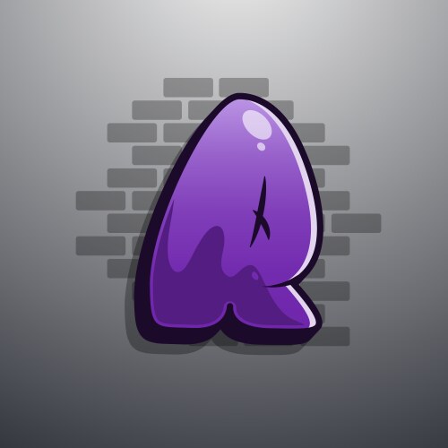 Letter n graffiti alphabet bubble Royalty Free Vector Image