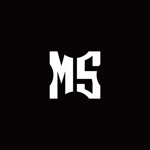 Ms initial logo linked circle monogram Royalty Free Vector