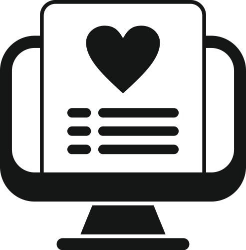 Online pc shop icon outline desired items Vector Image