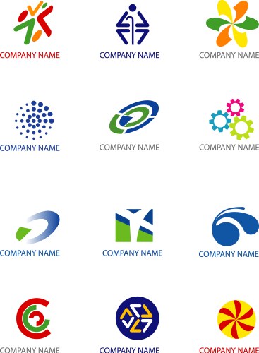 Creative signs symbols and logo set brand Vector Image