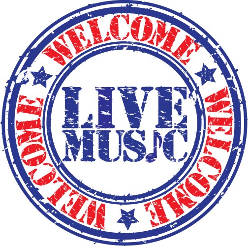 Live music stamp Royalty Free Vector Image - VectorStock