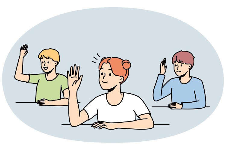 Kids Raise Hands Vector Images (over 1,900)