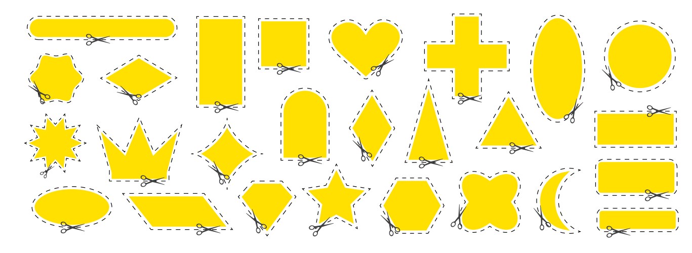 Cut here black scissors cutting set of dash Vector Image