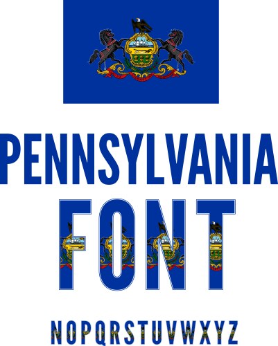 Usa state font Royalty Free Vector Image - VectorStock