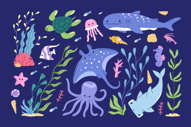 Cute Ocean Animals Vector Images (over 84,000)
