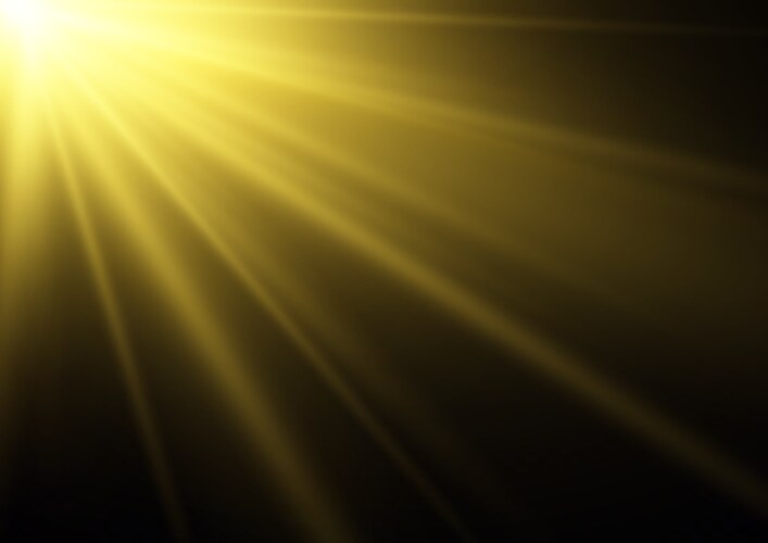 Gold sun rays light star flare glare sparkles Vector Image