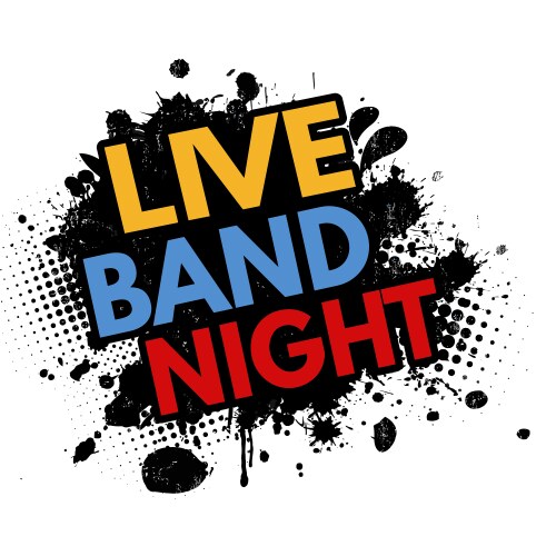 Live band grunge rubber stamp Royalty Free Vector Image