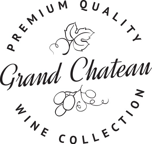 Vineyyard emblem winery logo alcohol bottle sign Vector Image