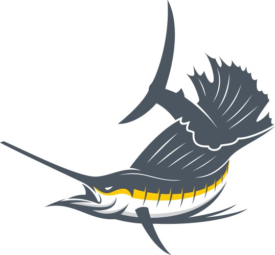 Blue marlin fish designs art Royalty Free Vector Image