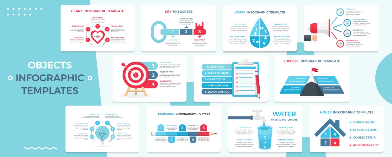 Objects - business infographic templates Vector Image