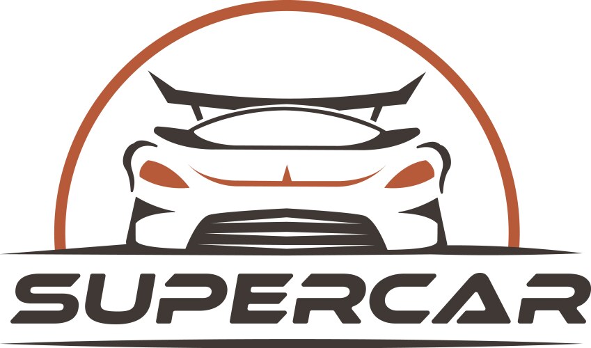 Race car symbol logo template stylized silhouette Vector Image