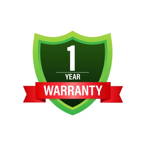 1 year warranty golden shield Royalty Free Vector Image