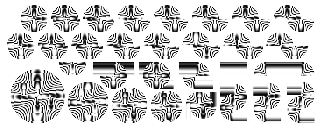 Concentric line spiral circle pattern endless – Royalty-Free Vector ...