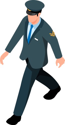 Pilot in uniform with briefcase Royalty Free Vector Image