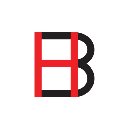 Letter hb abstract butterfly wings logo Royalty Free Vector