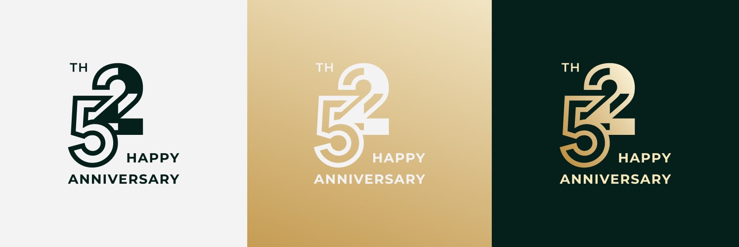 Logo 52th 52 years happy anniversary creative Vector Image