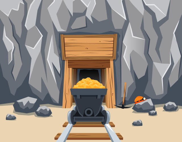 Cartoon mine entrance Royalty Free Vector Image