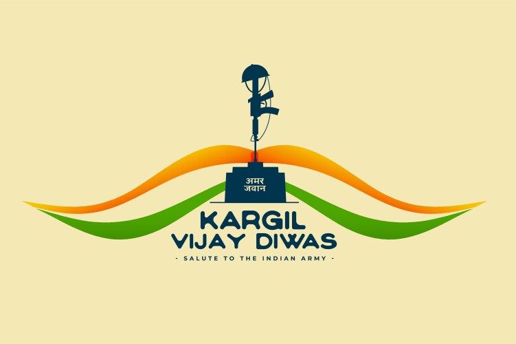 Kargil vijay diwas patriotic background Royalty Free Vector