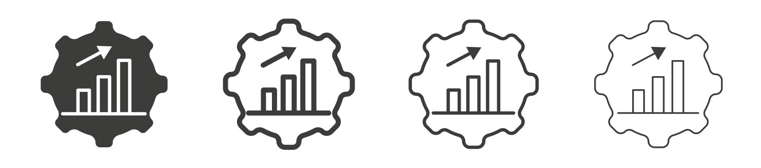 Kpi icon set on white background Royalty Free Vector Image