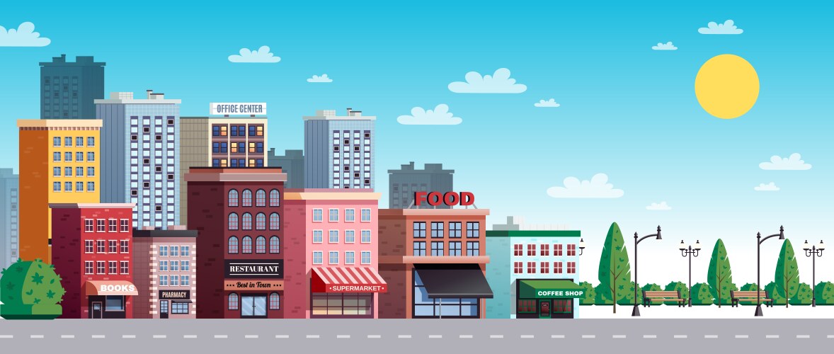 City background Royalty Free Vector Image - VectorStock