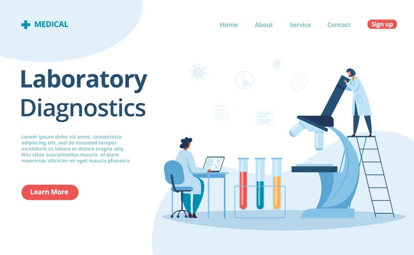 Research in biology laboratory experiment Vector Image