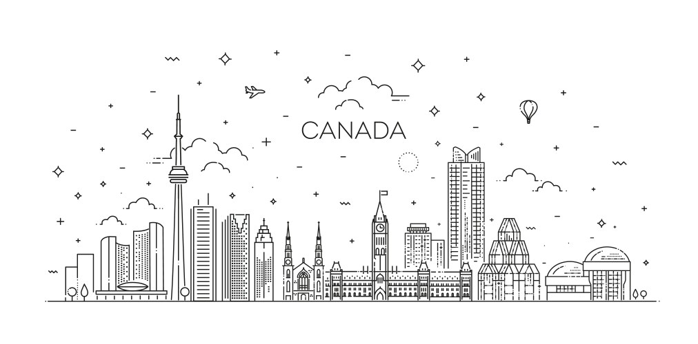 Toronto skyline canada big city buildings Vector Image