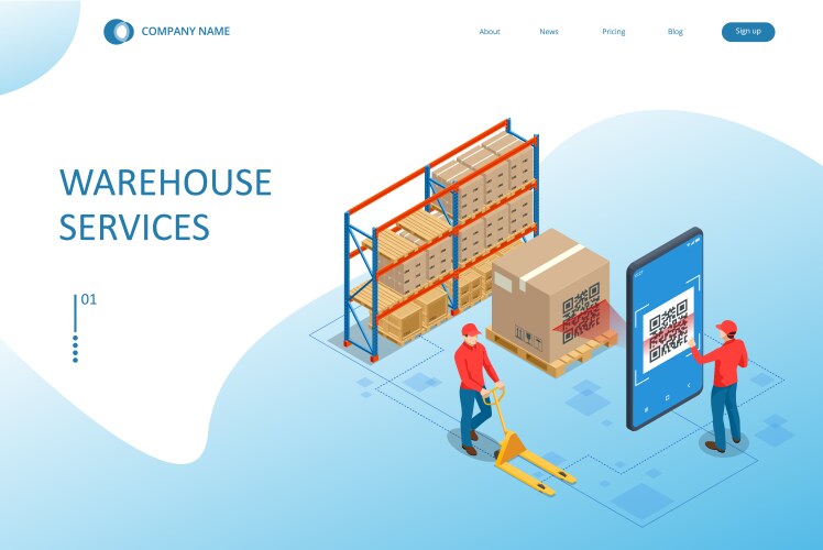Isometric warehouse icon set scheme logistic Vector Image