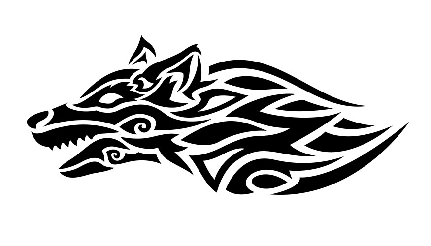 Tribal wolf Royalty Free Vector Image - VectorStock