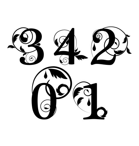 Numbers are in gothic style symbols Royalty Free Vector