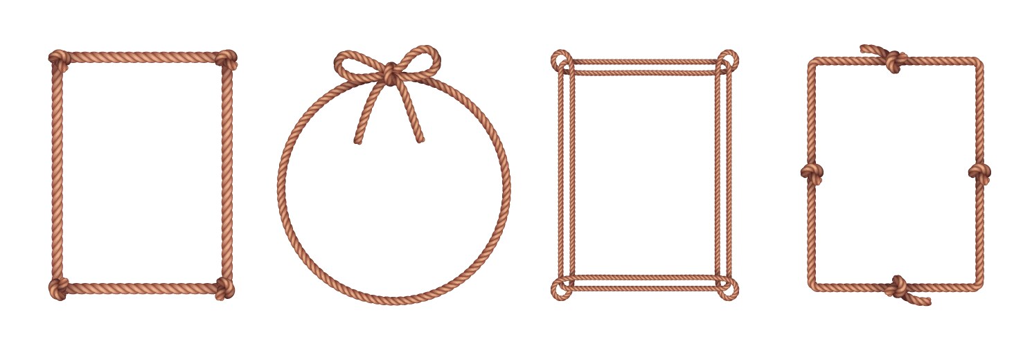 Rope knots frames set Royalty Free Vector Image