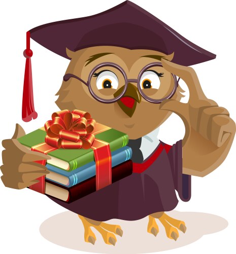 Professor owl Royalty Free Vector Image - VectorStock