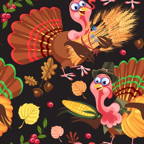 Thanksgiving seamless pattern Royalty Free Vector Image
