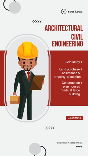 Architecture civil engineering portrait template Vector Image